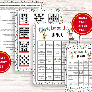 Christmas Light Bingo With 25 Cards | Printable Christmas Party Game ...