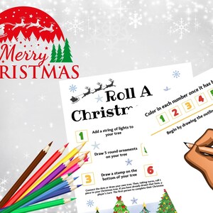 Roll a Christmas Tree Dice Game | Kids X-mas Game Instant Download ...