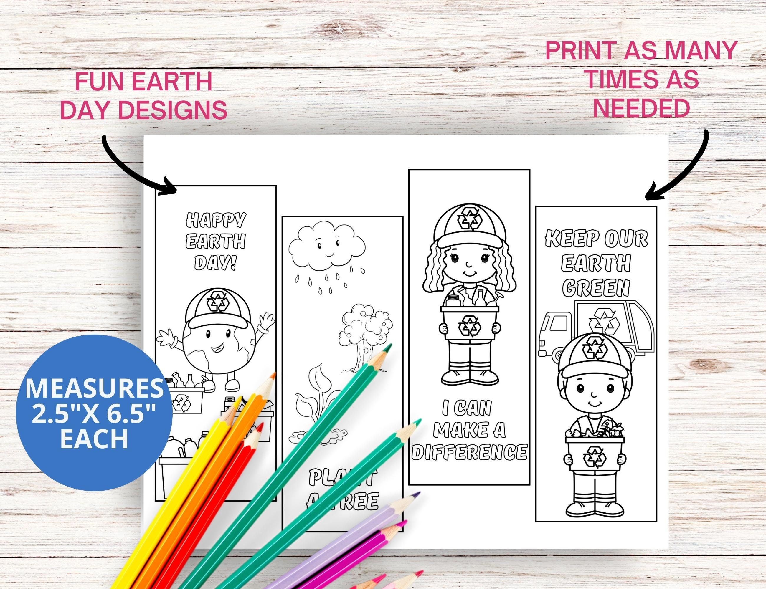 Printable Earth Day Coloring Bookmarks | Earth Day Activities for Kids ...