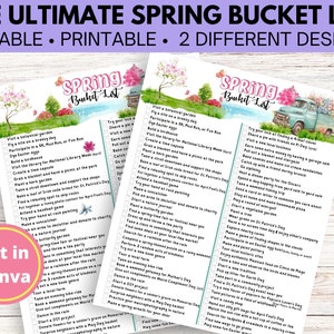 Editable Spring Bucket List With FREE Seasonal Calendars Printable ...