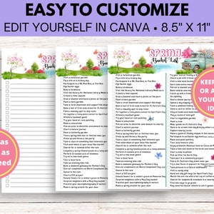 Editable Spring Bucket List With FREE Seasonal Calendars | Printable ...