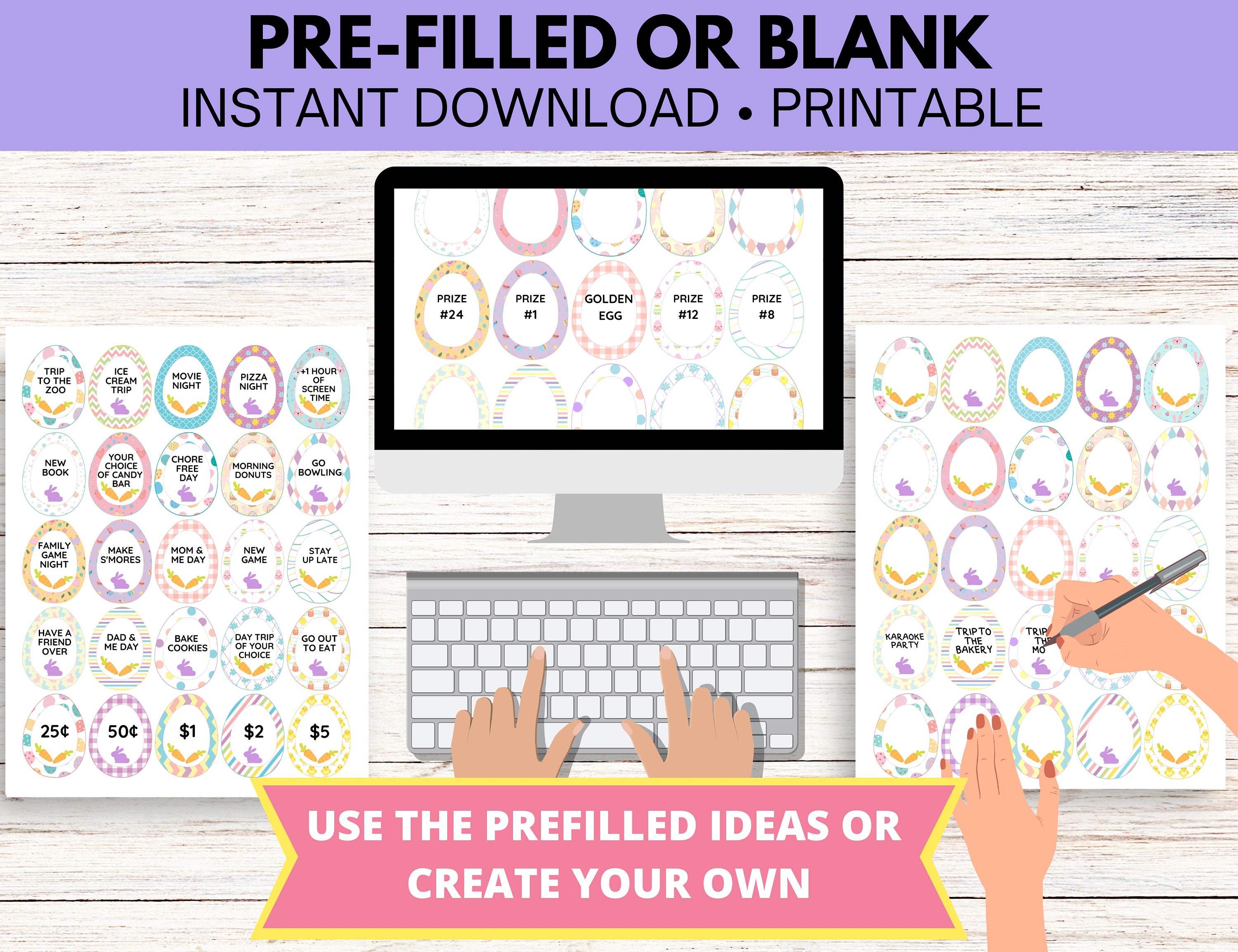 Editable Easter Egg Tokens | Printable Easter Coupons | Easter Egg ...