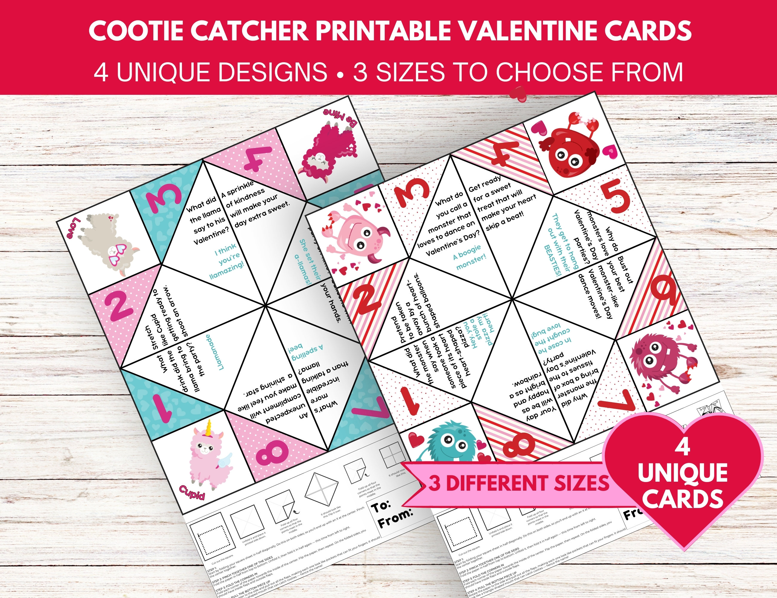 Cootie Catcher Printable Valentine's Day Cards for Kids | Fortune ...