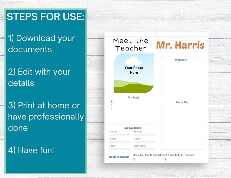 EDITABLE Minimalistic Meet the Teacher Template | Back to School ...