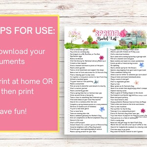 Editable Spring Bucket List With FREE Seasonal Calendars | Printable ...