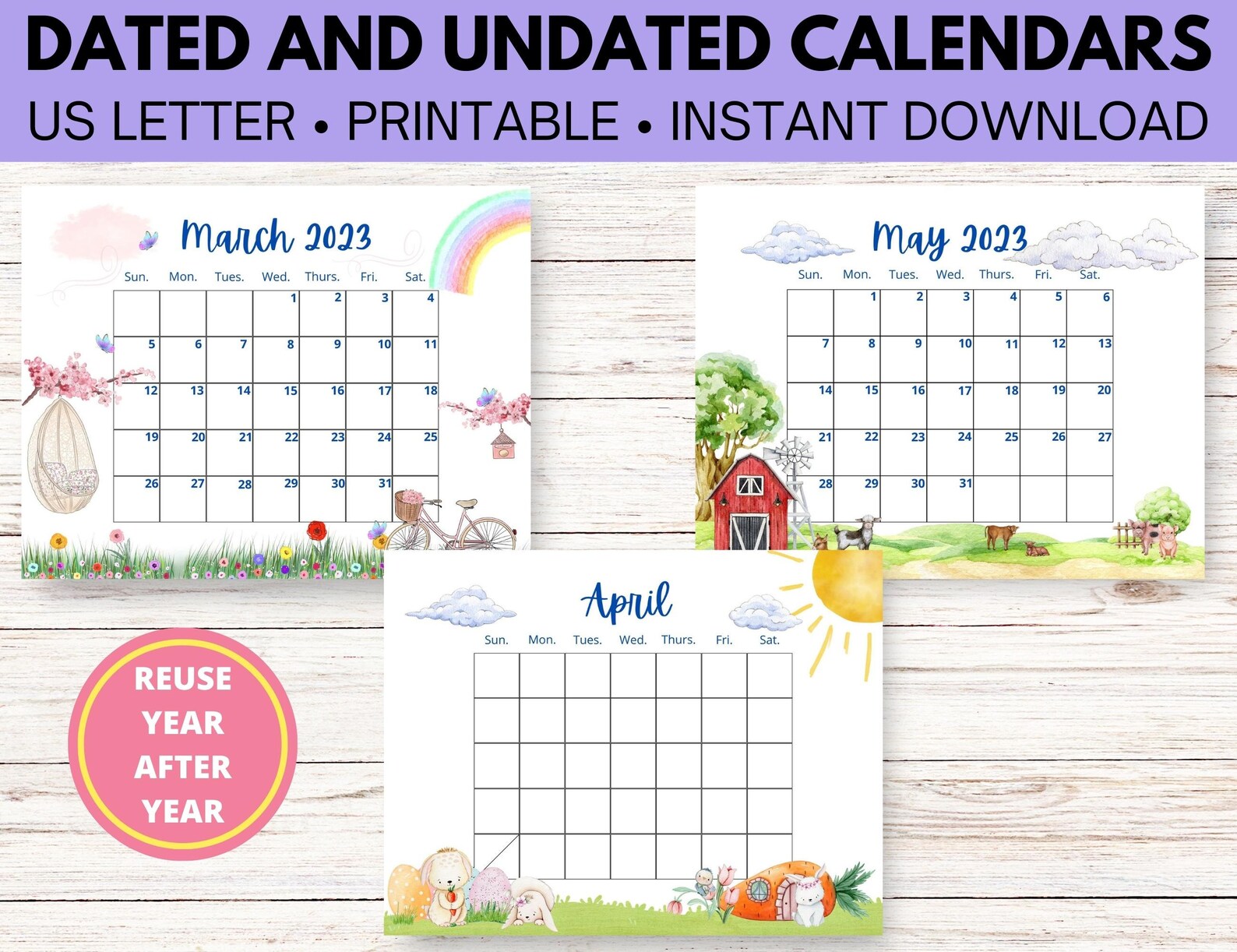 Editable Spring Bucket List With FREE Seasonal Calendars Printable ...