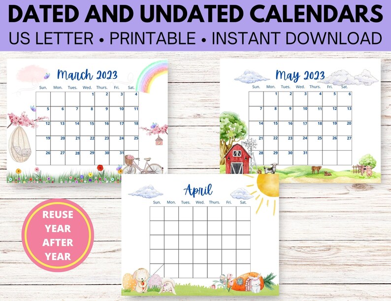 Editable Spring Bucket List With FREE Seasonal Calendars Printable ...