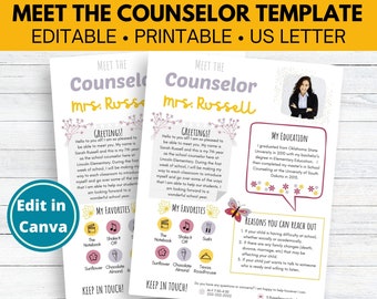 Meet the Counselor: Canva Template (instant Download) (editable) - Etsy