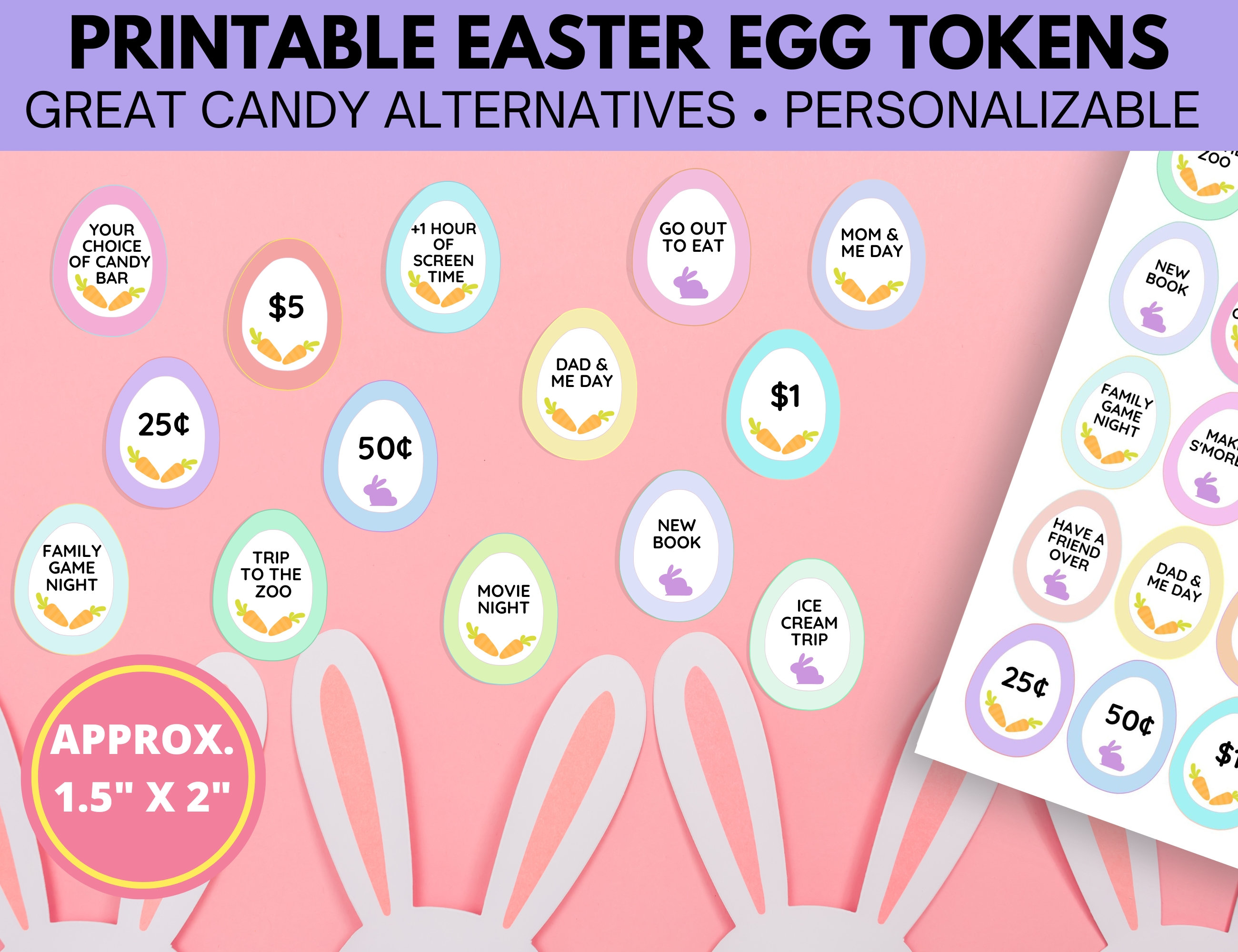 Editable Easter Egg Tokens | Printable Easter Coupons | Easter Egg ...