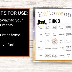 Halloween Scavenger Hunt Bingo W/ 25 Unique Cards for Adults, Teens ...