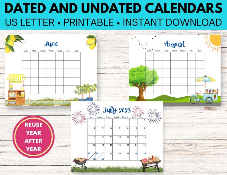 Editable Summer Bucket List With FREE Seasonal Calendars | Printable ...