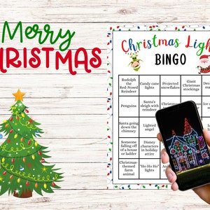 Christmas Light Bingo With 25 Cards | Printable Christmas Party Game ...