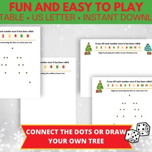 Roll a Christmas Tree Dice Game | Kids X-mas Game Instant Download ...