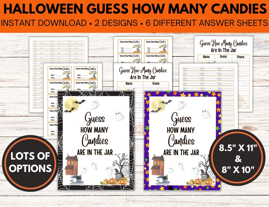 Halloween Guess How Many Candies Game Printable | How Much Candy in the ...