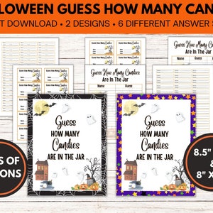 Halloween Guess How Many Candies Game Printable | How Much Candy in the ...
