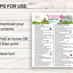 Editable Spring Bucket List With FREE Seasonal Calendars Printable ...