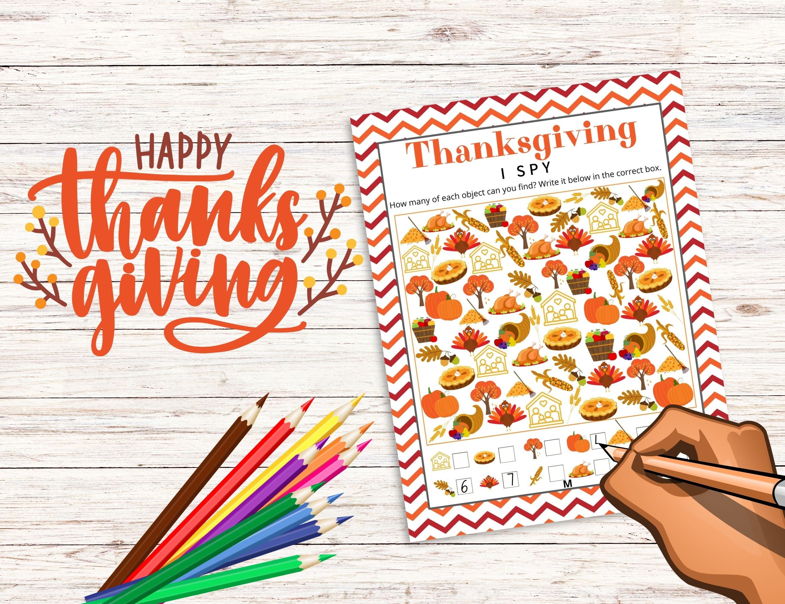 Thanksgiving I Spy | Kids Thanksgiving Game | Thanksgiving Counting ...
