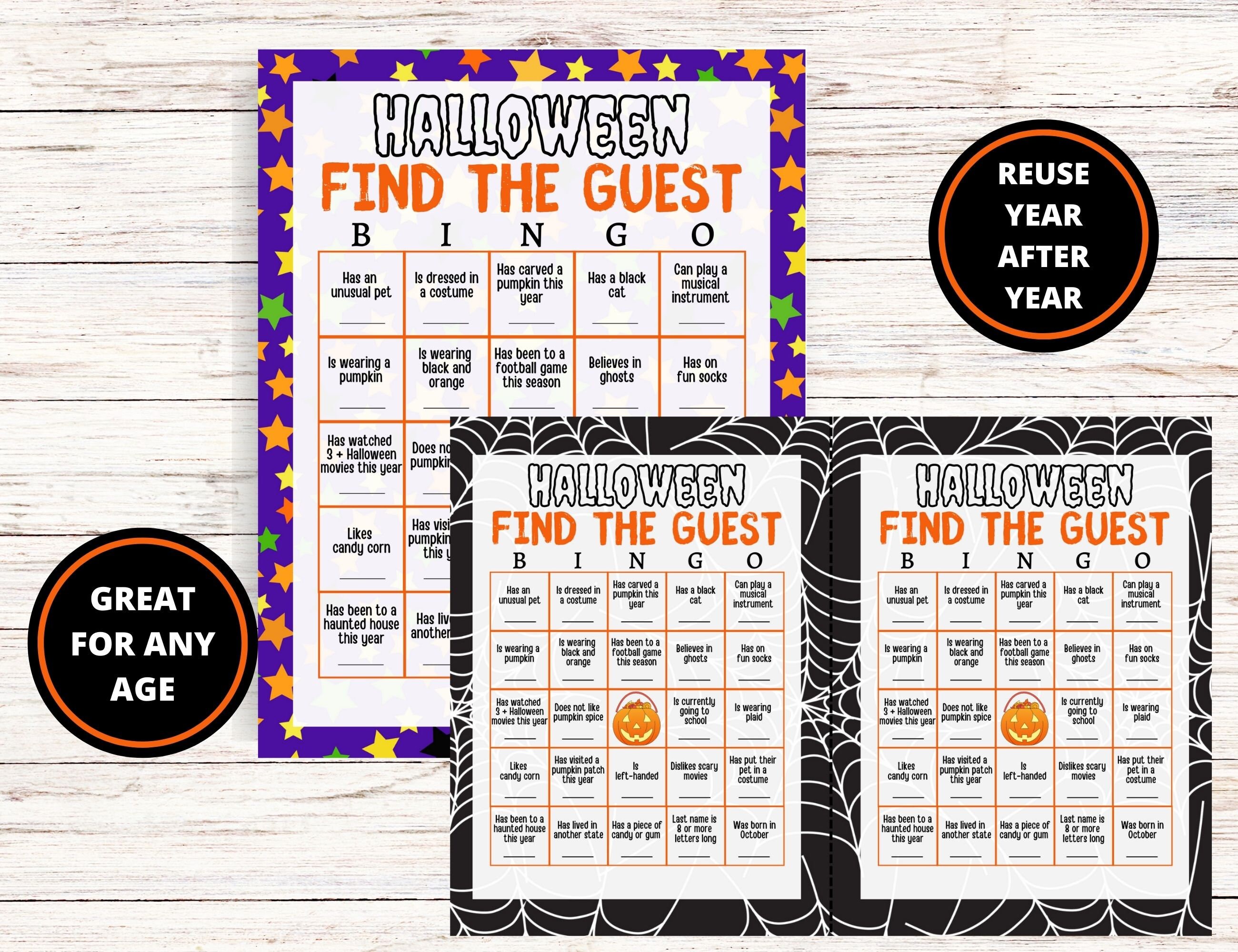 Editable Halloween Find the Guest Bingo | Printable Halloween Game ...