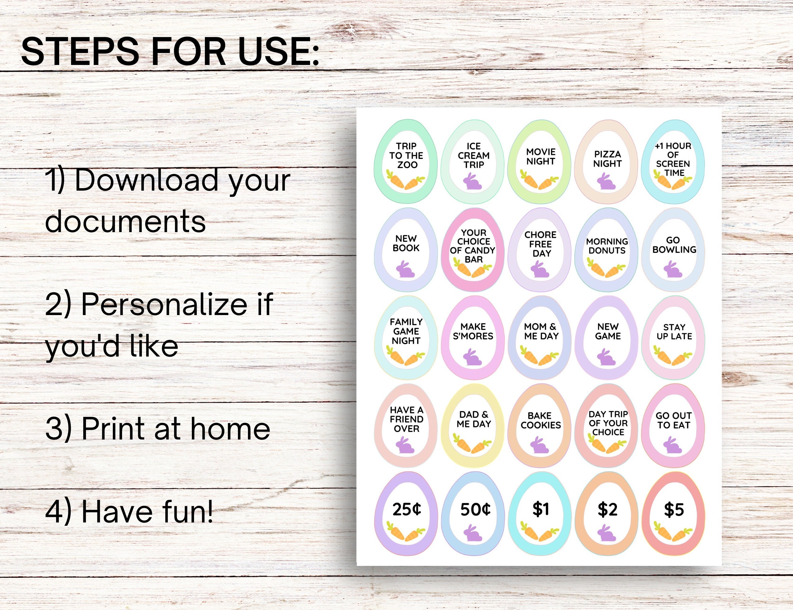 Editable Easter Egg Tokens | Printable Easter Coupons | Easter Egg ...