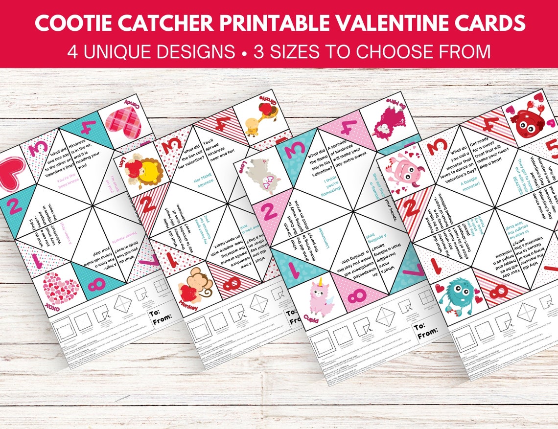 Cootie Catcher Printable Valentine's Day Cards for Kids | Fortune ...