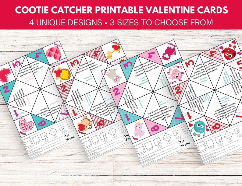 Cootie Catcher Printable Valentine's Day Cards for Kids | Fortune ...