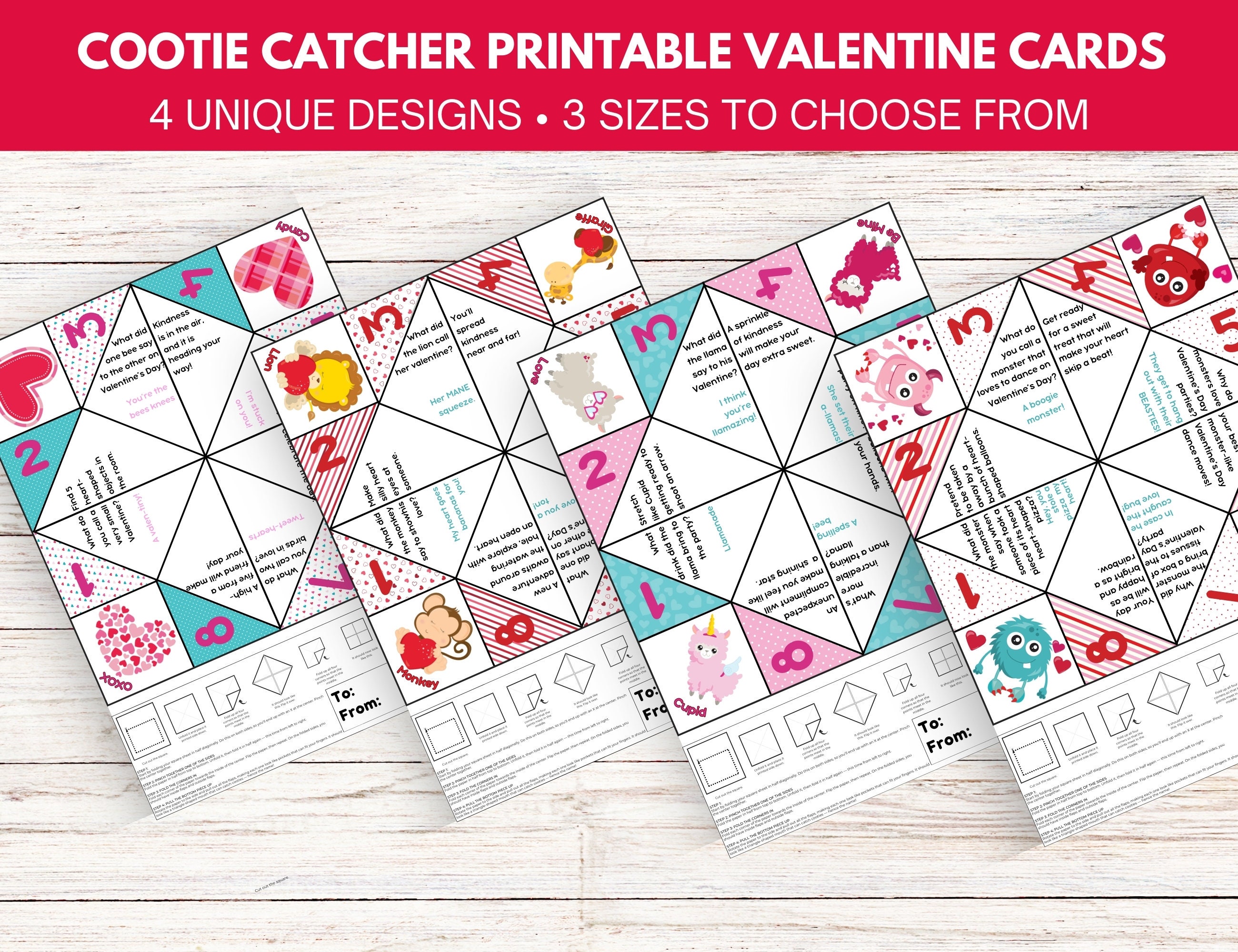 Cootie Catcher Printable Valentine's Day Cards for Kids | Fortune ...