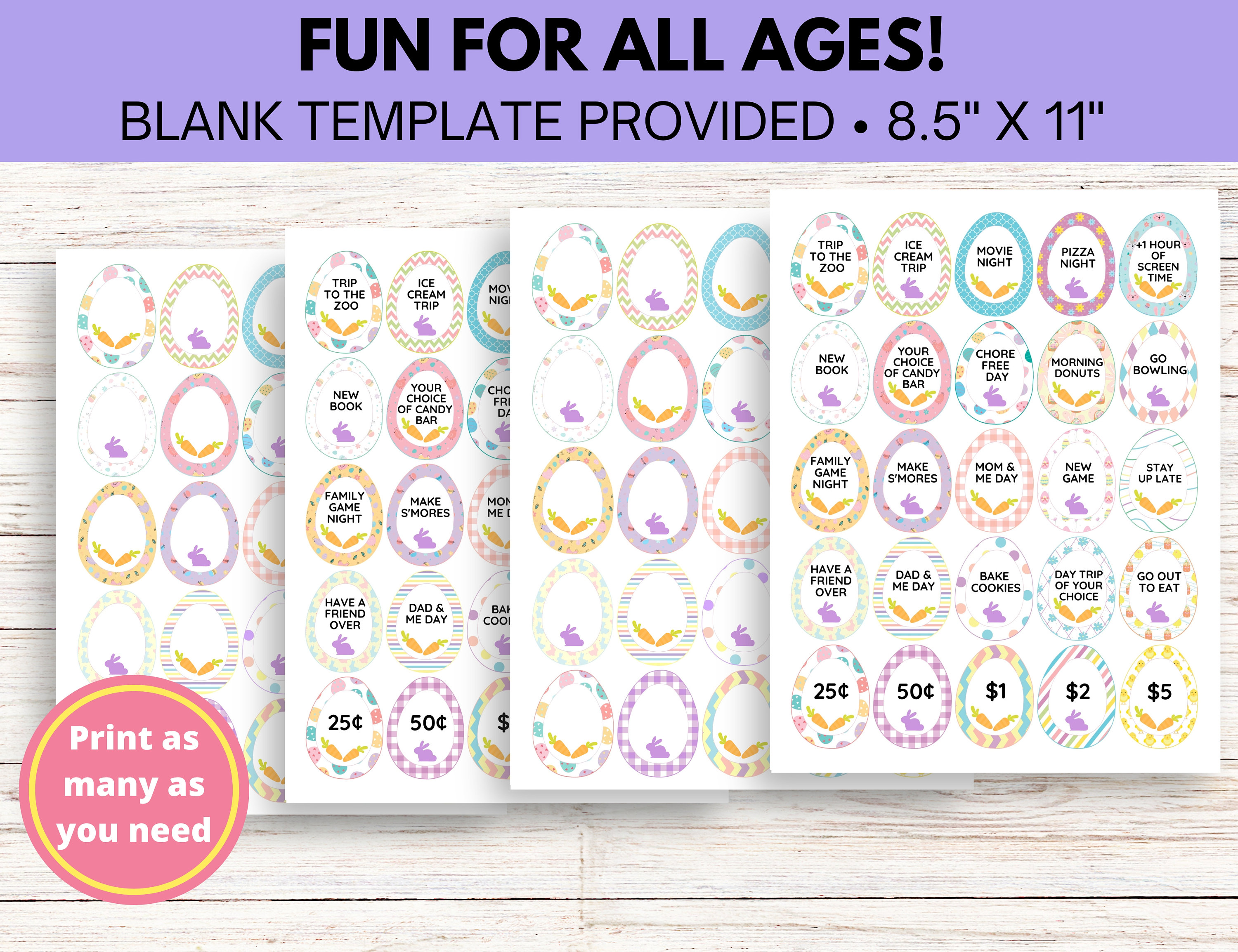 Editable Easter Egg Tokens | Printable Easter Coupons | Easter Egg ...