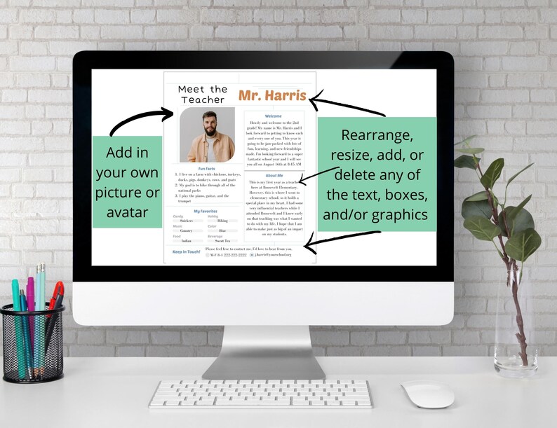 EDITABLE Minimalistic Meet the Teacher Template Back to - Etsy