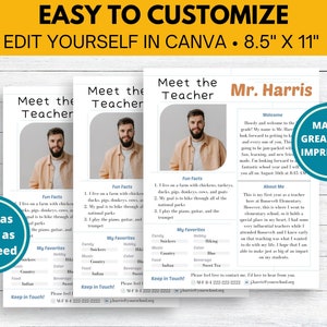 EDITABLE Minimalistic Meet the Teacher Template | Back to School ...