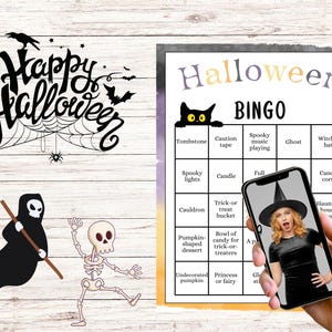 Halloween Scavenger Hunt Bingo W/ 25 Unique Cards for Adults, Teens ...