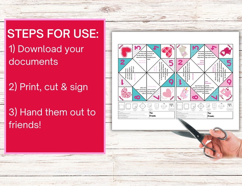 Cootie Catcher Printable Valentine's Day Cards for Kids | Fortune ...