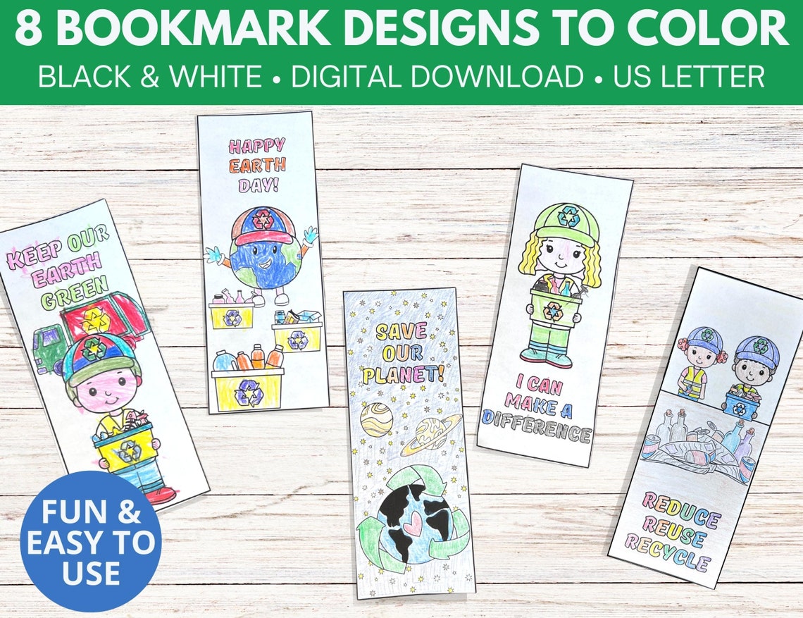 Printable Earth Day Coloring Bookmarks | Earth Day Activities for Kids ...