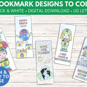 Printable Earth Day Coloring Bookmarks | Earth Day Activities for Kids ...