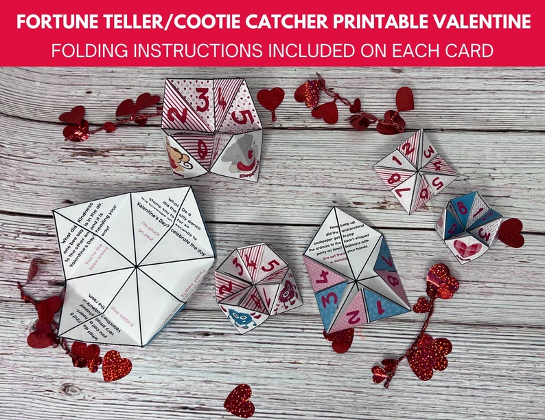 Cootie Catcher Printable Valentine's Day Cards for Kids | Fortune ...