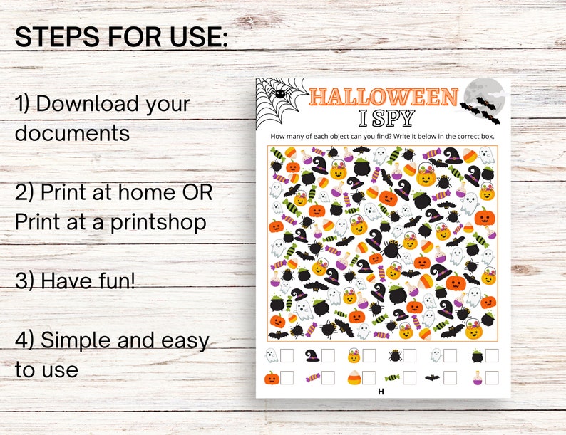 Halloween I Spy Instant Download Printable Fall Game - Etsy