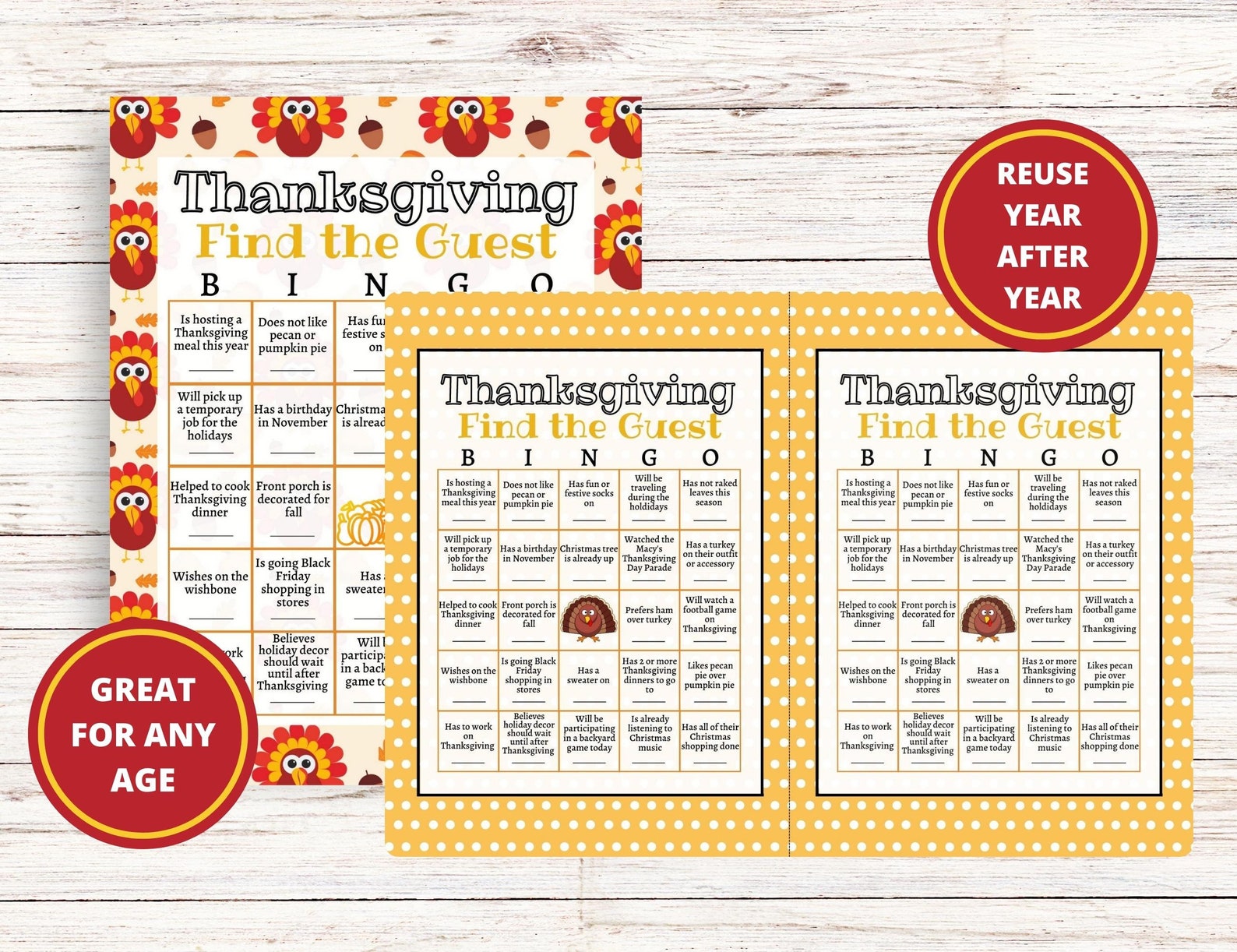 Editable Thanksgiving Find the Guest Bingo | Thanksgiving Human Bingo ...