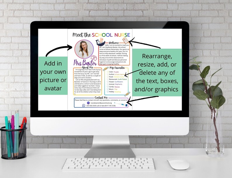 EDITABLE Meet the School Nurse Template | Printable Back to School ...