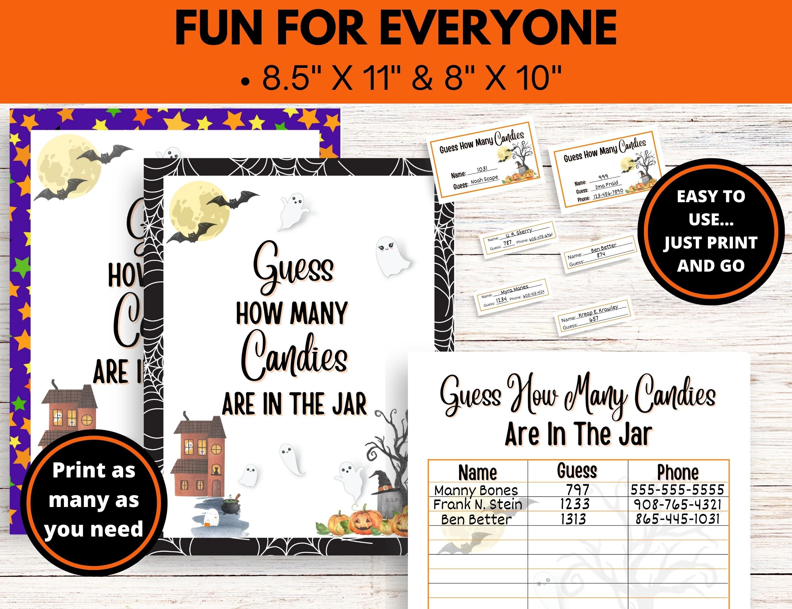 Halloween Guess How Many Candies Game Printable | How Much Candy in the ...