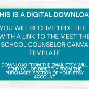 Meet the School Counselor EDITABLE Template | Customizable Meet Your ...