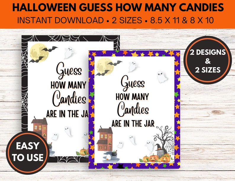 Halloween Guess How Many Candies Game Printable | How Much Candy in the ...