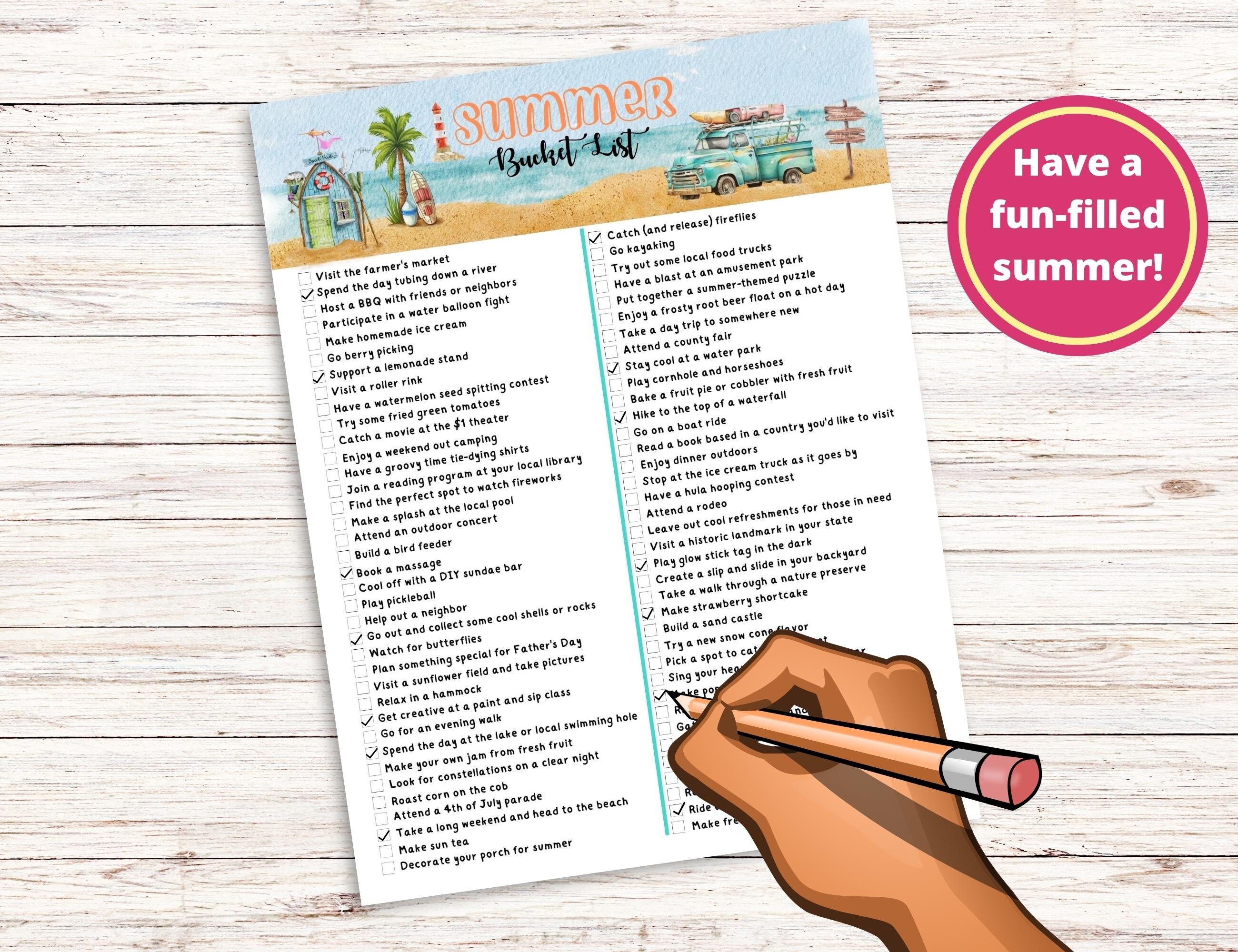 Editable Summer Bucket List With FREE Seasonal Calendars | Printable ...