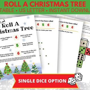 Roll a Christmas Tree Dice Game | Kids X-mas Game Instant Download ...
