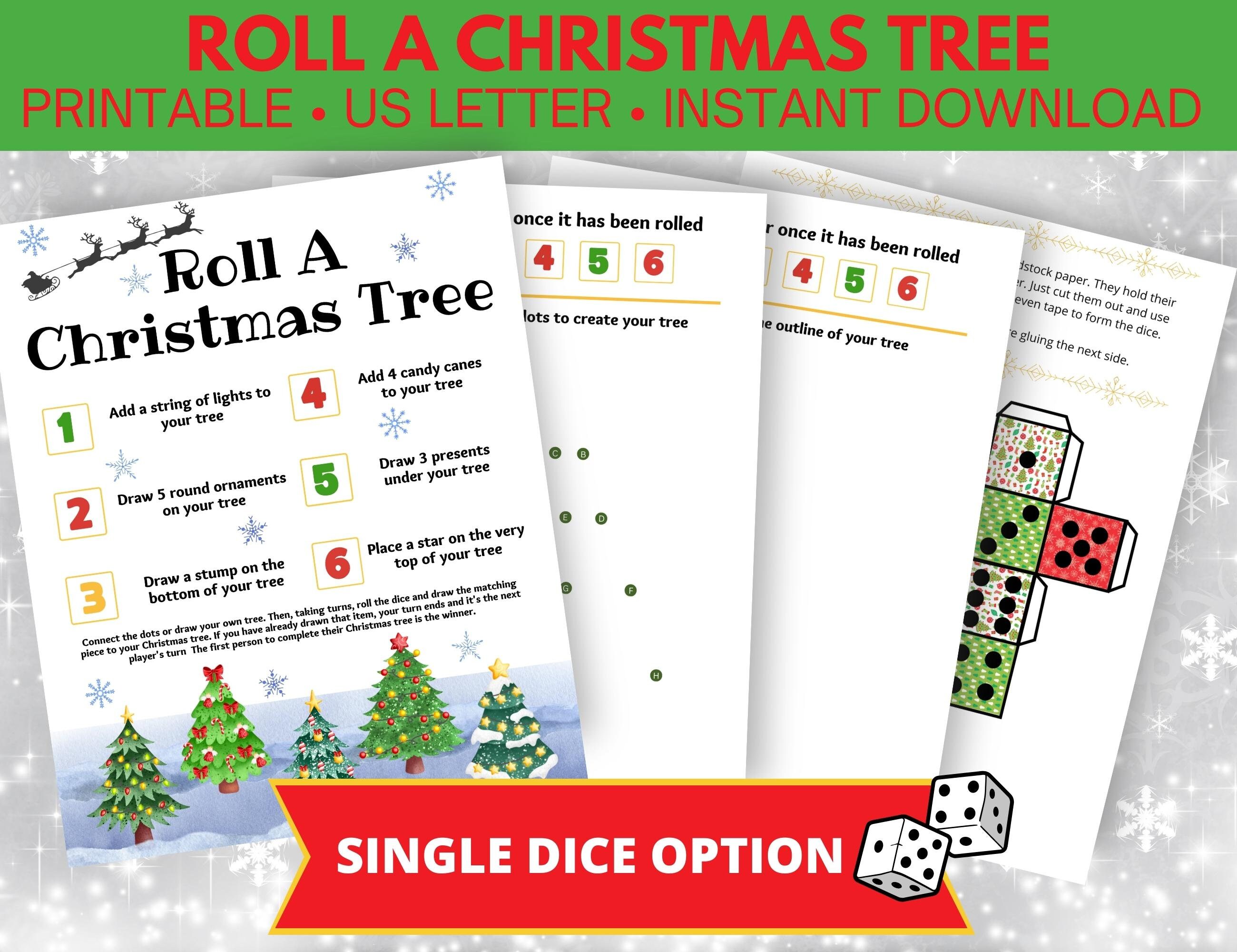 Roll a Christmas Tree Dice Game | Kids X-mas Game Instant Download ...