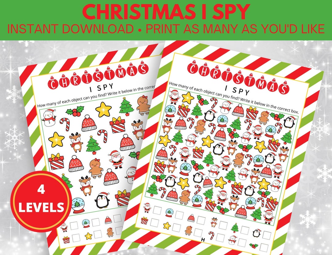 Christmas I Spy Instant Download | Holiday Seek and Find | Christmas ...
