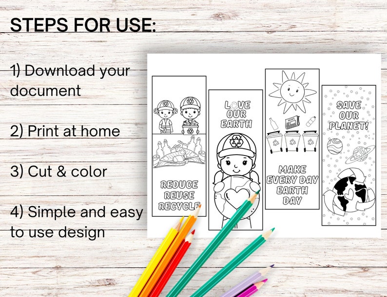 Printable Earth Day Coloring Bookmarks | Earth Day Activities for Kids ...