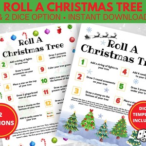 Roll a Christmas Tree Dice Game | Kids X-mas Game Instant Download ...