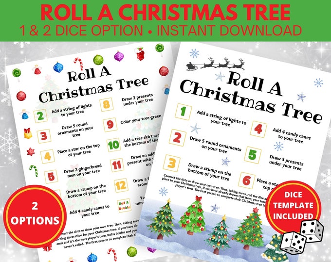 Roll a Christmas Tree Game, Christmas Dice Games, Kids Holiday ...