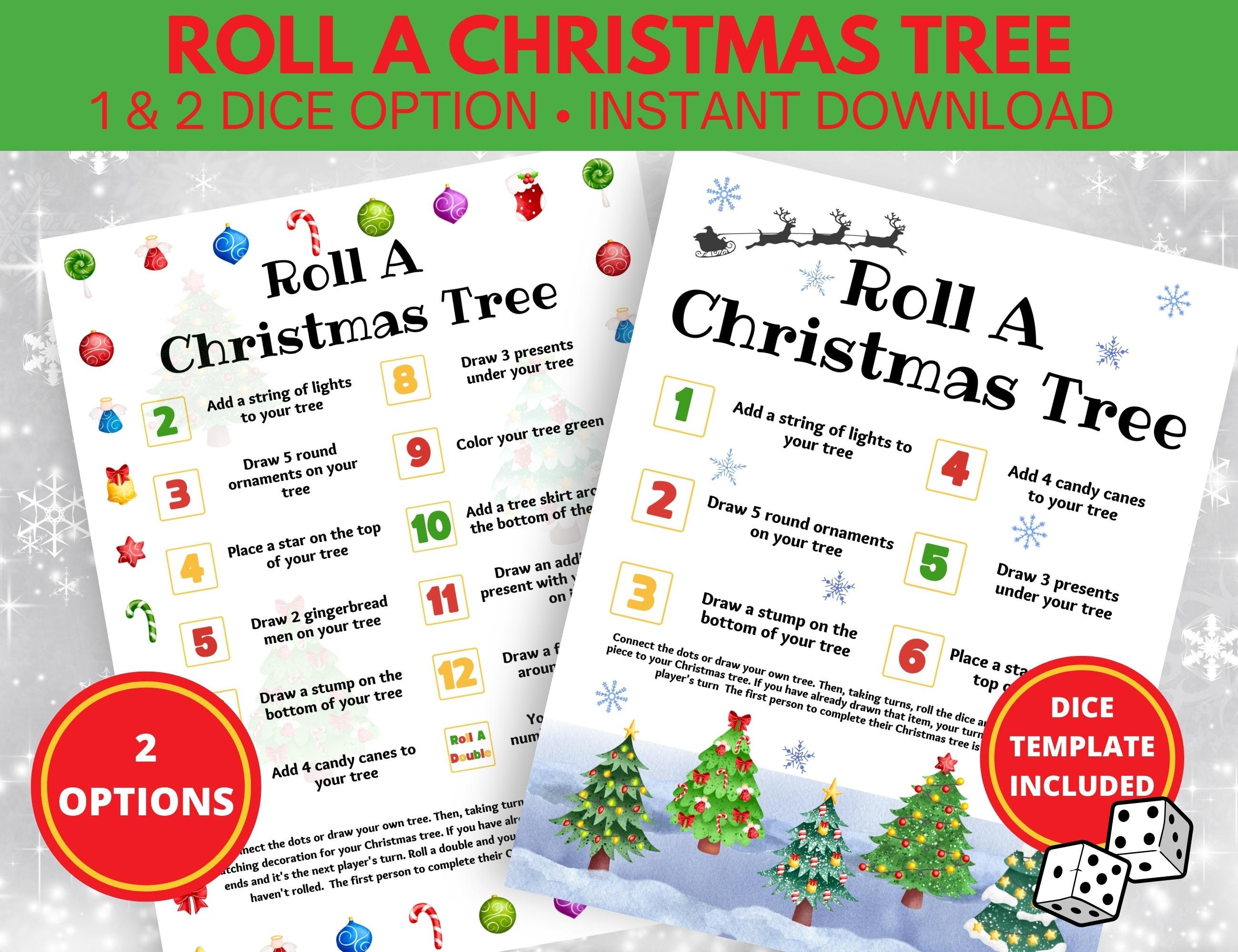 Roll a Christmas Tree Dice Game | Kids X-mas Game Instant Download ...
