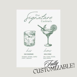 Cocktail of the Night, Signature Drink Sign, Cocktail Menu, Bar Menu ...