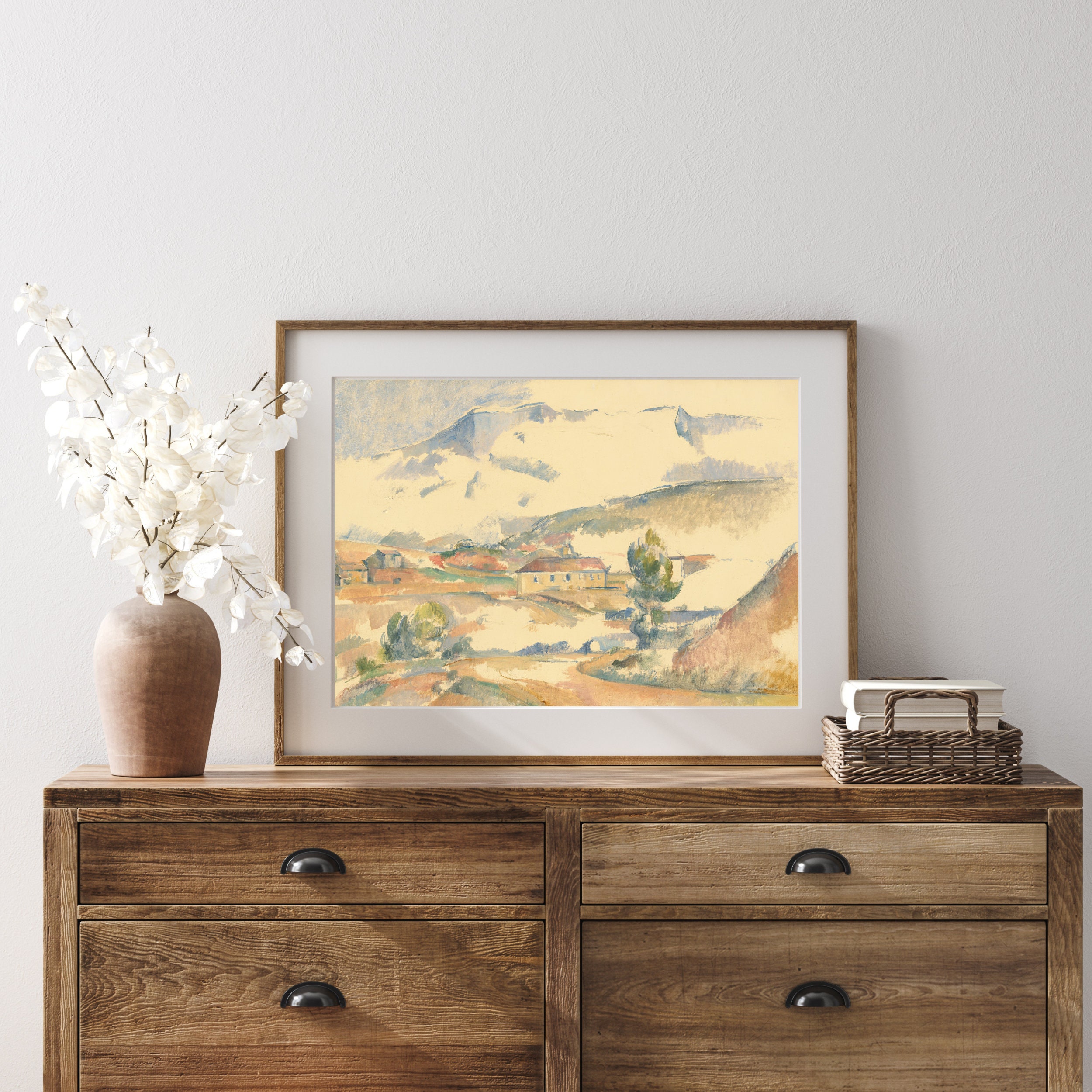 Printable French Country Landscape Oil Painting, Vintage Landscape Art ...